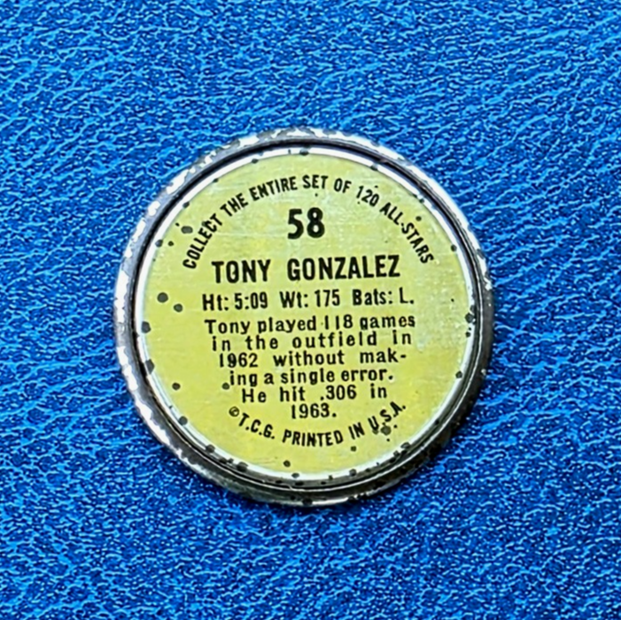 1964 Topps Coin #58 - Tony Gonzalez - Philadelphia Phillies !! | eBay