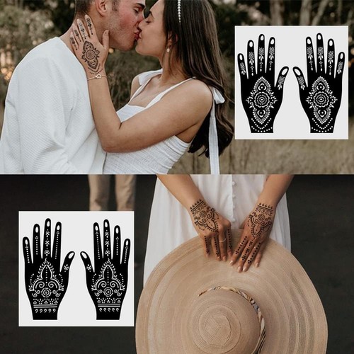 14 Sheets Henna Tattoo Stencils Kit Hand Body Art, Indian Arabian ...