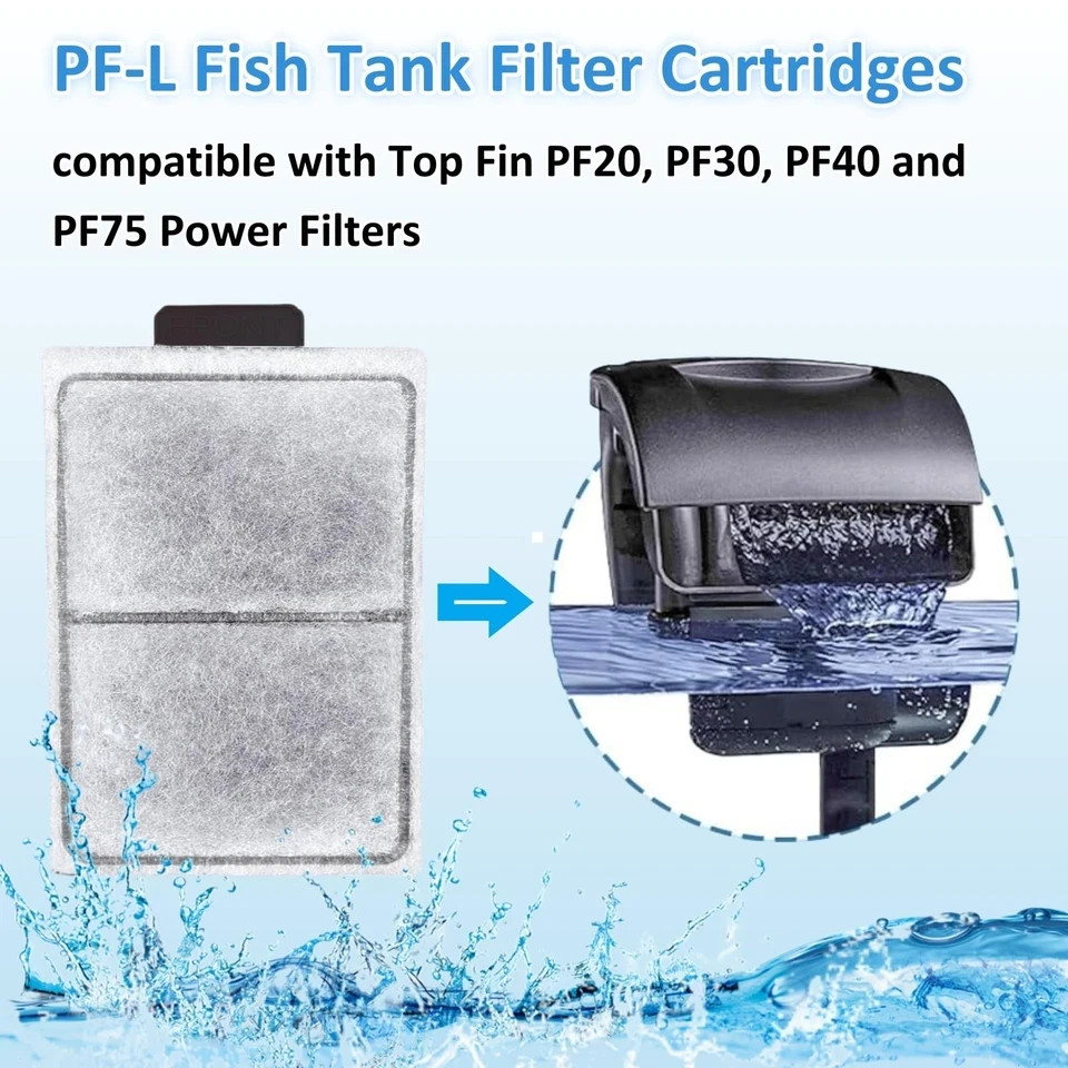 16 Pack PF-L Fish Tank Filter Cartridges Replacement for Top Fin PF20 ...