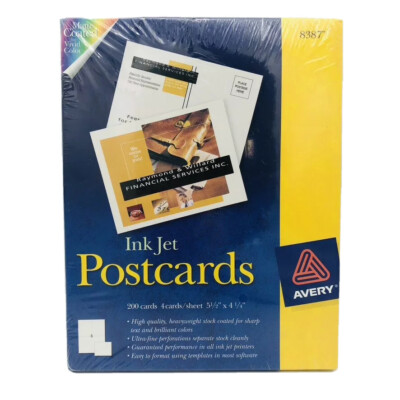 Avery Ink Jet Postcards 8387 200 Count 5.5"X4.25" | eBay