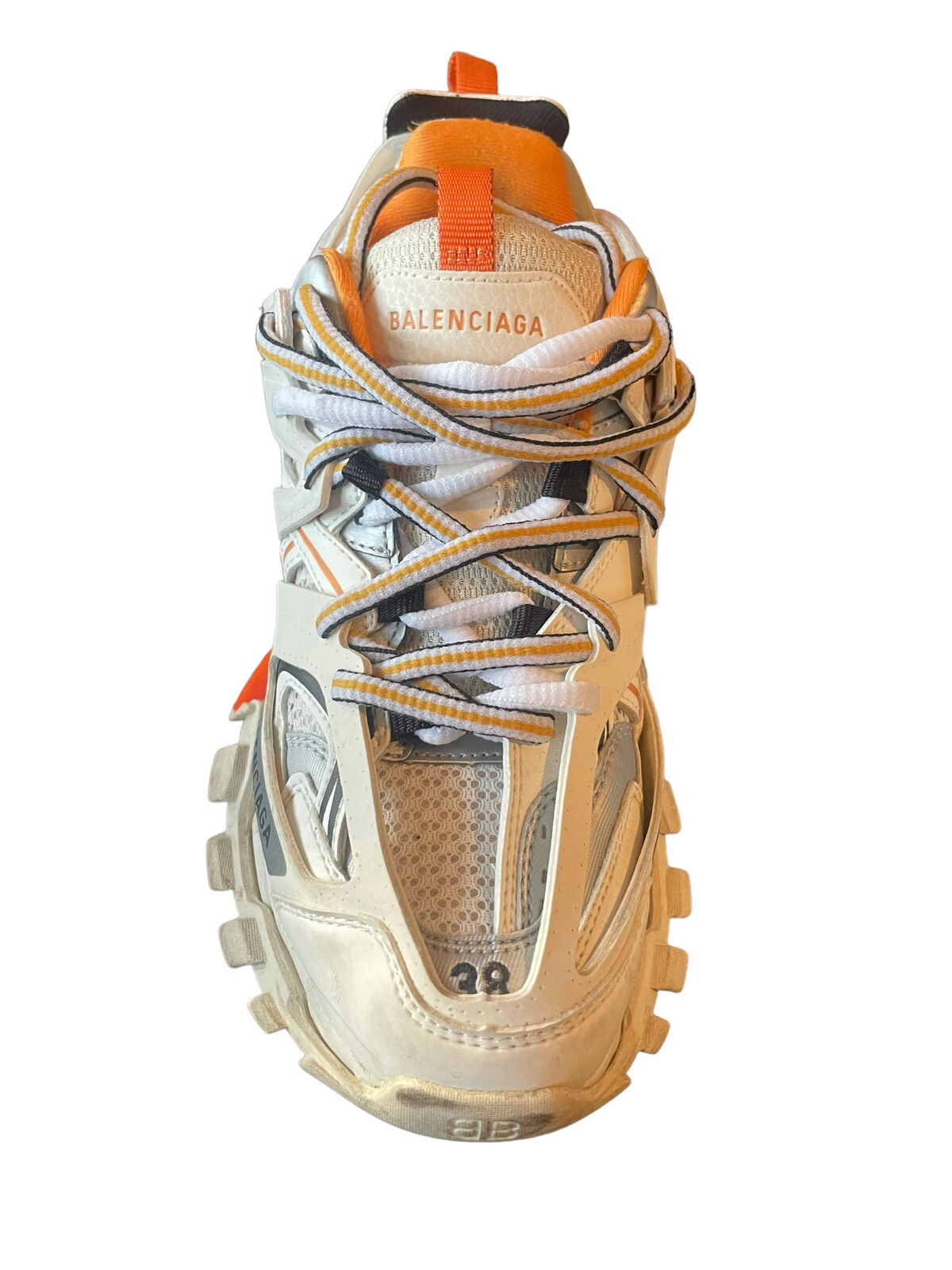 Balenciaga Track Trainer Leather White Orange Size 8 … - Gem