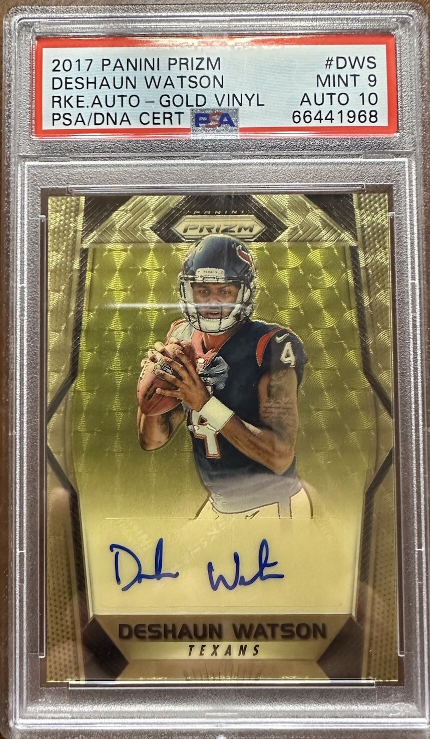 2017 Panini Prizm Deshaun Watson #RA-DWS Rookie RC Auto PSA 9 Gold ...