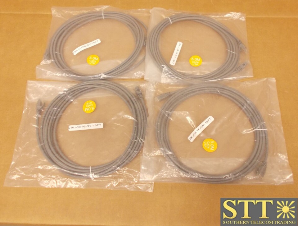 CBL-CAT6-GY-16FT CABLE 16FT PATCH CABLE GRAY (LOT OF 4) | eBay