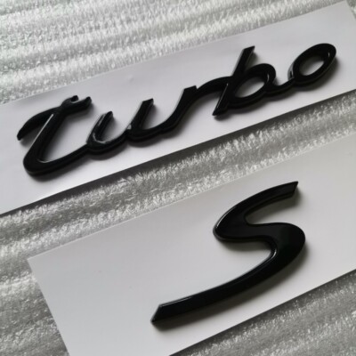 Glossy Black Badge Emblem 'Turbo S' Letter for | eBay