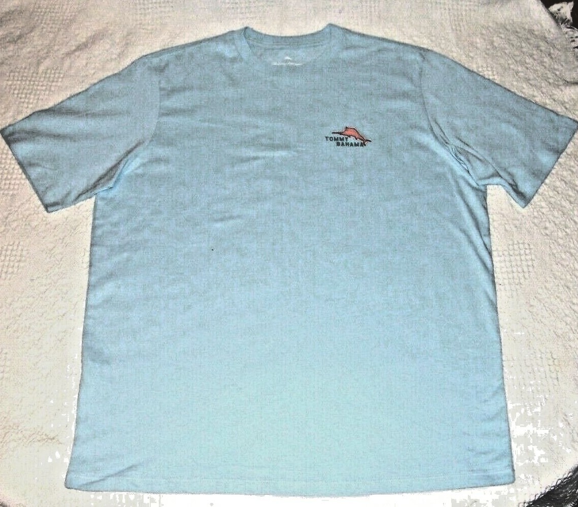 T1051)-NWT-Tony Bahama Sky Blue "YER OUT!"- Size S-Men's Tee Shirt-UV ...