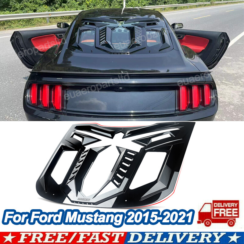 Gloss Black Sun Rain Rear Window Louver Cover Shade For Ford Mustang ...