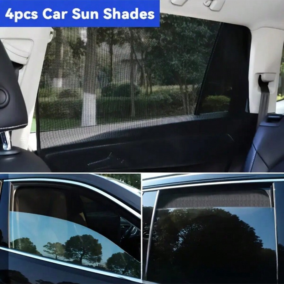 4X MAGNETIC CAR CURTAINS CAR SUN SHADE UV PROTECTION CAR WINDOW ...
