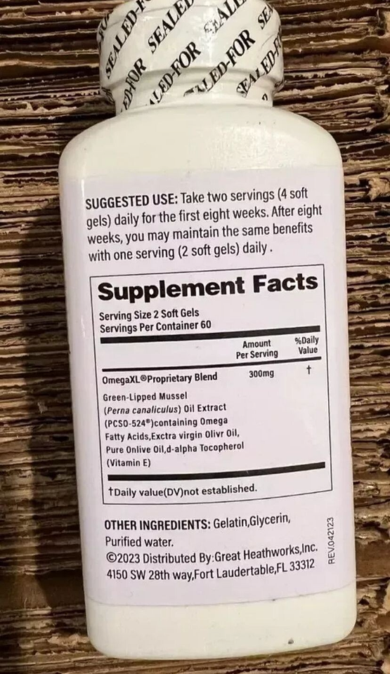 Omega XL 120ct by Great HealthWorks Small, Potent,Joint Pain Relief ...