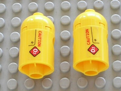 LEGO Yellow cylinder ref 30361pb031L & 30361pb031R /Set 60092 Deep Sea ...