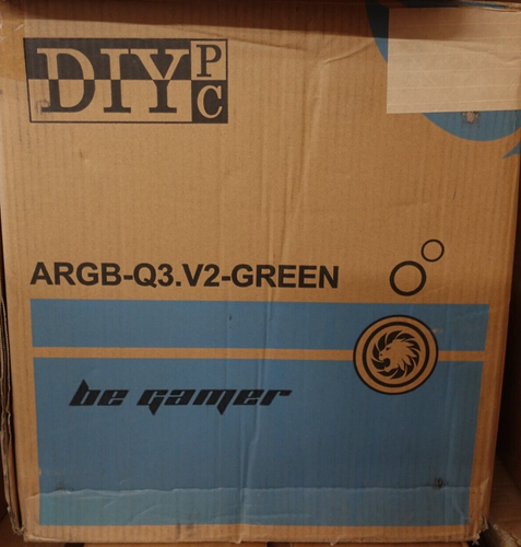 DIYPC ARGB-Q3.v2 Tempered Glass Micro ATX Gaming PC Case, Green | eBay