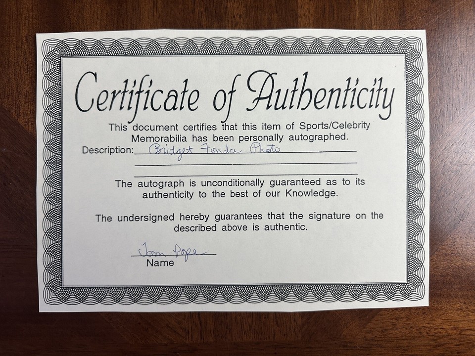 Bridget Fonda Autographed Hand Signed Photo 8x10 With COA Wet Signature ...