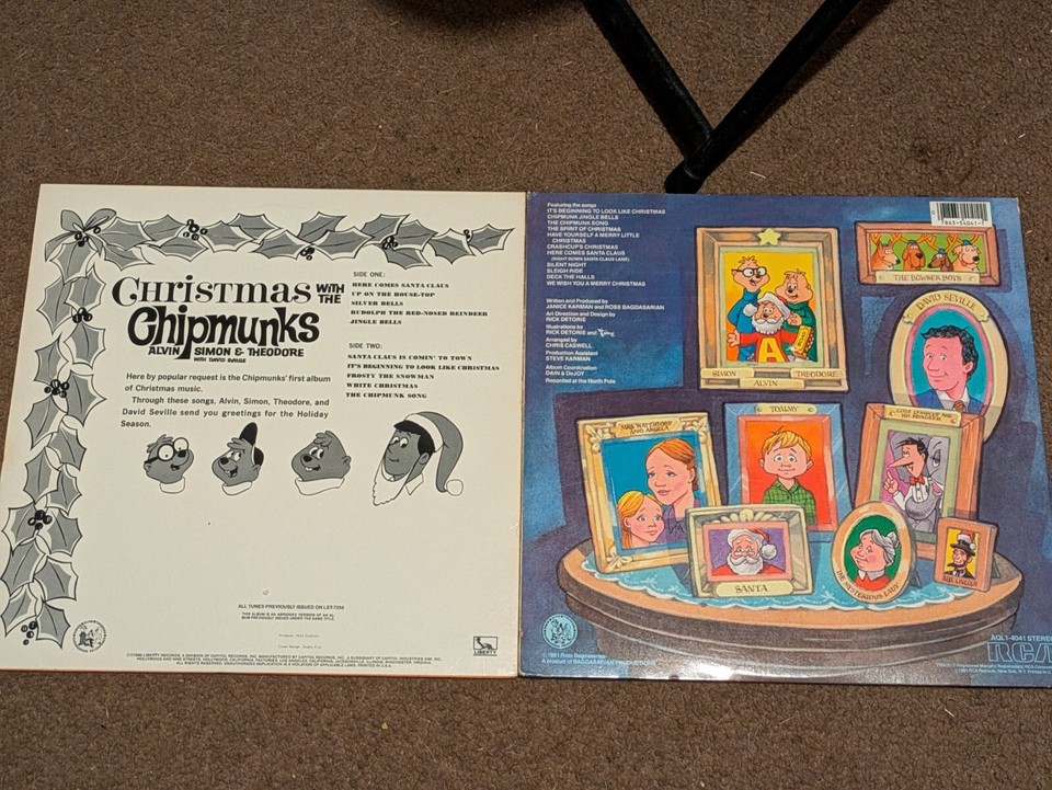 Alvin and the Chipmunks Vinyl Records Lot Of 2, both Christmas albums ...