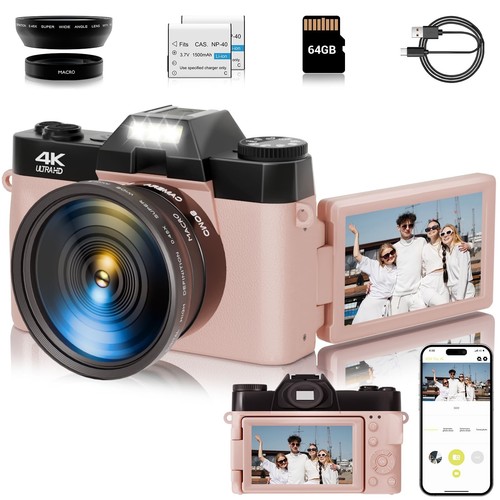 4K Digital Camera for Photography, 56MP Vlogging Video WiFi Camera for ...
