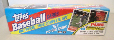 Topps 1992 MLB Baseball Complete Set 792 Cards PLUS 10 Topps Gold ...
