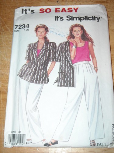 🌼 SIMPLICITY #7234 - LADIES CUTE TROUSERS - SHELL TOP & JACKET PATTERN ...