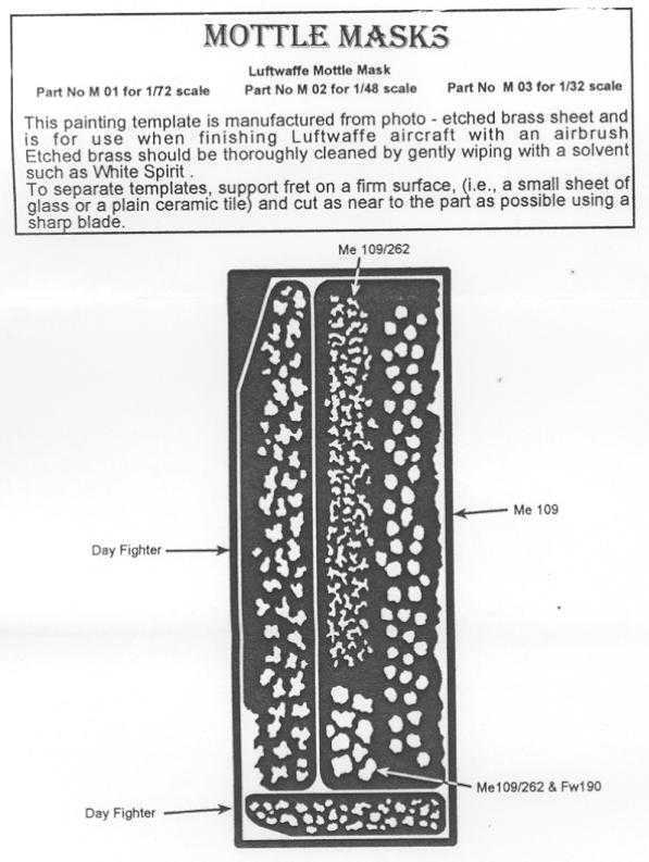 Airwaves 1/32 LUFTWAFFE FIGHTER MOTTLE CAMOUFLAGE MASK | eBay