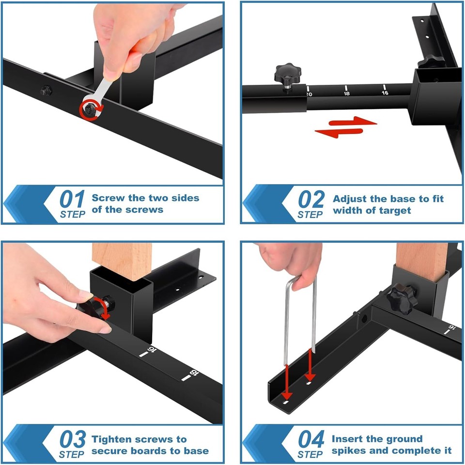 2Pack Metal Shooting Target Stand Base,Adjustable Paper Target Holder ...
