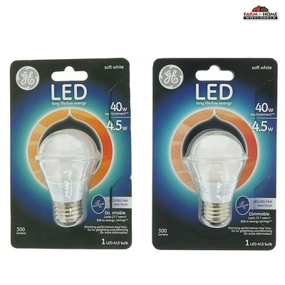 2 LED A15 40W Bulbs Soft White Dimmable ~ NEW | eBay