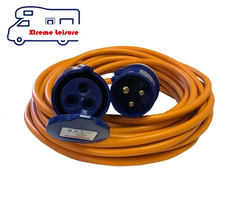 240V 16A 10M Caravan Motorhome Mains Hook Up Cable Site Lead CE Power ...