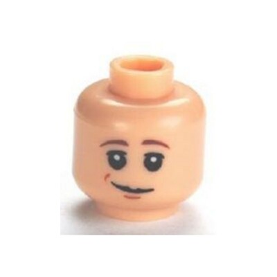 LEGO - Minifigure, Head Brown Eyebrows, White Pupils, Chin Dimple ...