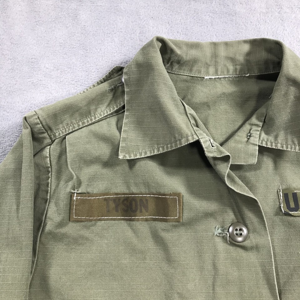 Vintage US Army Utility Shirt Jacket OG-107 Women Small Green Military ...