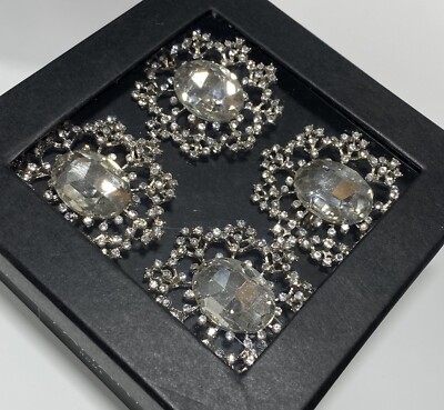 X4 TAHARI NEW!!! NAPKIN RINGS Rhinestone Sparkle Beaded GLAM Gorgeous ...
