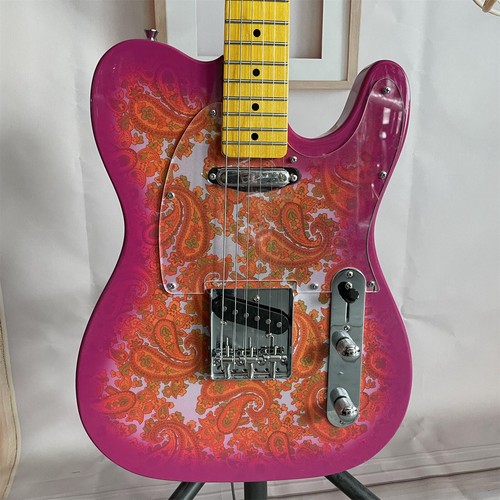 Paisley TL Electric Guitar Maple Fretboard Pink Body 2S Pickups Chrome ...