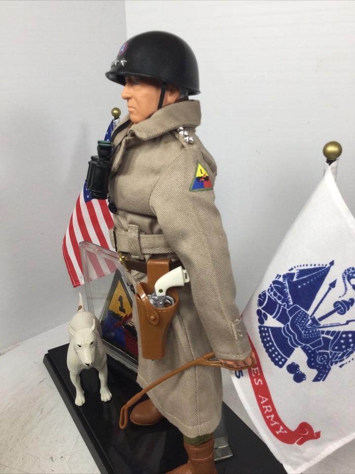 1:6 HASBRO GI JOE GEN.GEORGES. PATTON W/ DISPLAY 2 FLAGS 1ST ARMORED ...