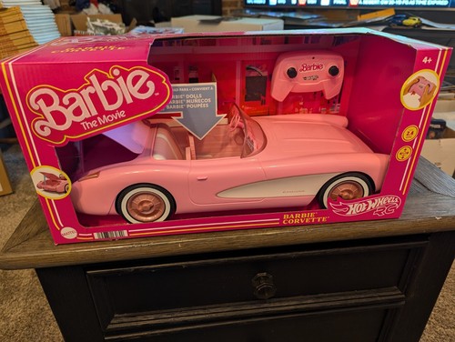 Hot Wheels Barbie The Movie Corvette RC Remote-Control Battery-Operated ...