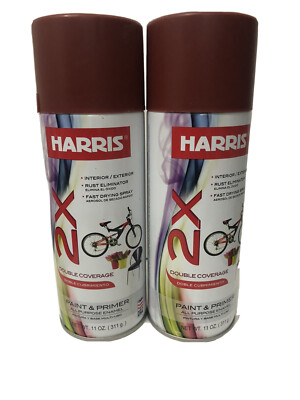 RED Paint & PRIMER Harris 2x Double Coverage 11oz Rust Eliminator 2 ...