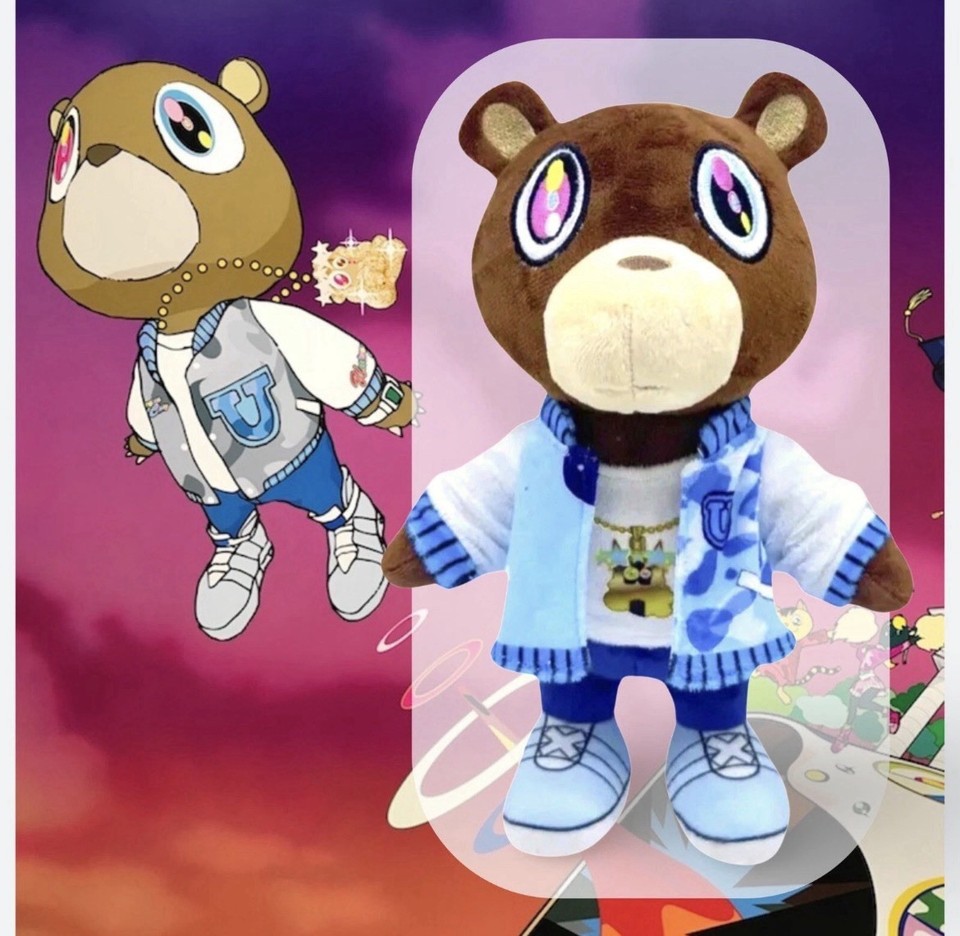 Kanye West Teddy Bear Plush 10” Graduation University Bear 9” | eBay