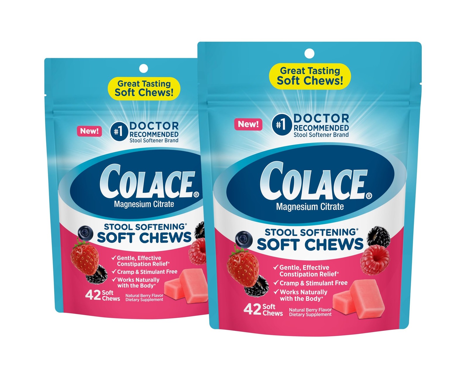 Colace Stool Softener Soft Chews, Gentle Constipation Relief, No.1 ...