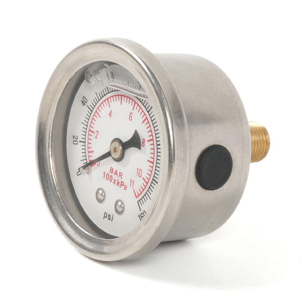 Fuel Line Pressure Gauge AN8 Braided Dual Feed Carb For Holley ...