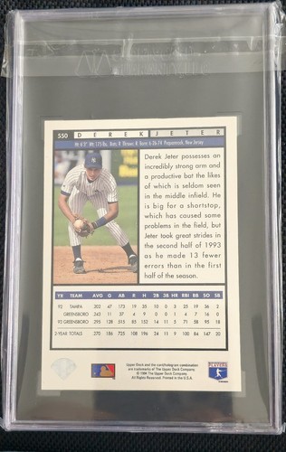 1993 Upper Deck RC Derek Jeter Top Prospects SGC 7 🔥🔥🔥 Must Have Rookie ...