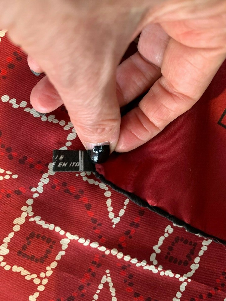 YSL Yves Saint Laurent Silk Twill Deep Red "Stars" Bandana/Scarf ...