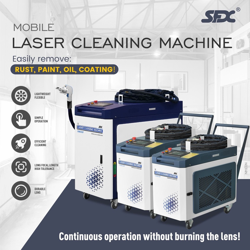 2000W Laser Cleaner Rust Removal Laser Cleaning Machine Car Paint Stain ...