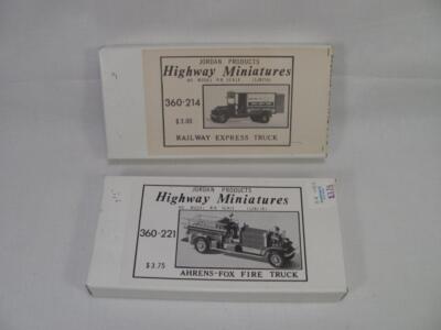 HO SCALE JORDAN VEHICLES KIT LOT RAILWAY EXPRESS & AHRENS-FOX FIRE ...