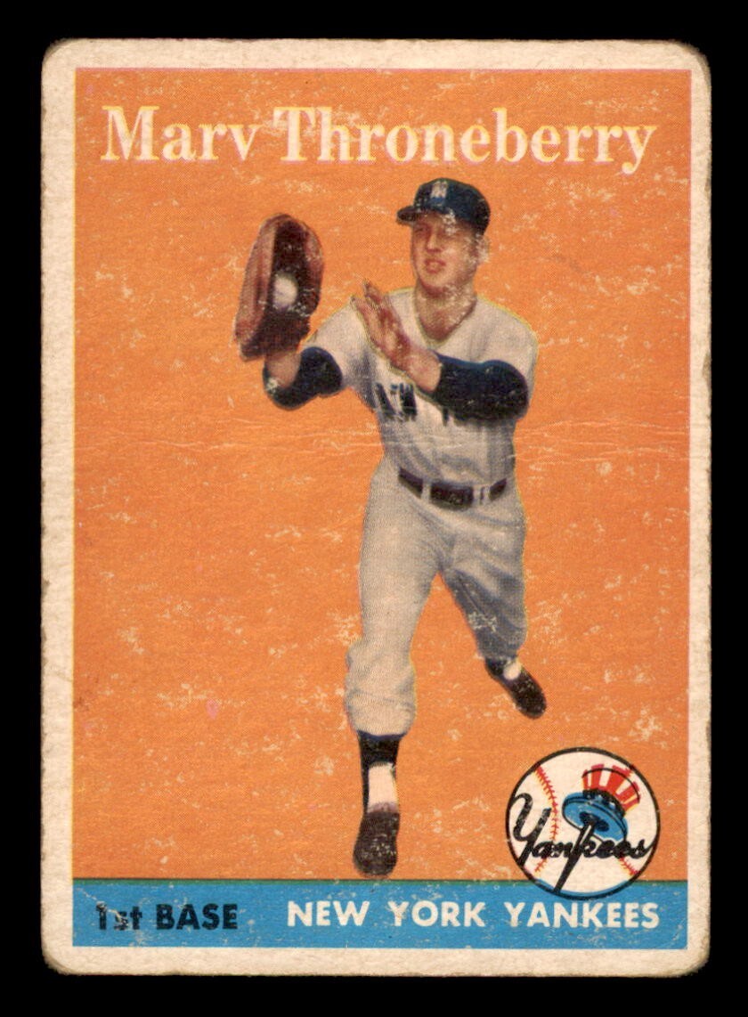 1958 Topps Baseball #175 Marv Throneberry PR *d3 | eBay
