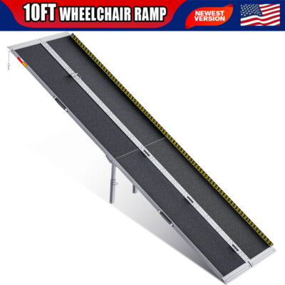 10FT Aluminum Multi-Folding Wheelchair Ramp Briefcase Style Portable ...