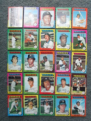 1975 Topps New York Yankees Team Set-25 Cards-Thurman Munson | eBay