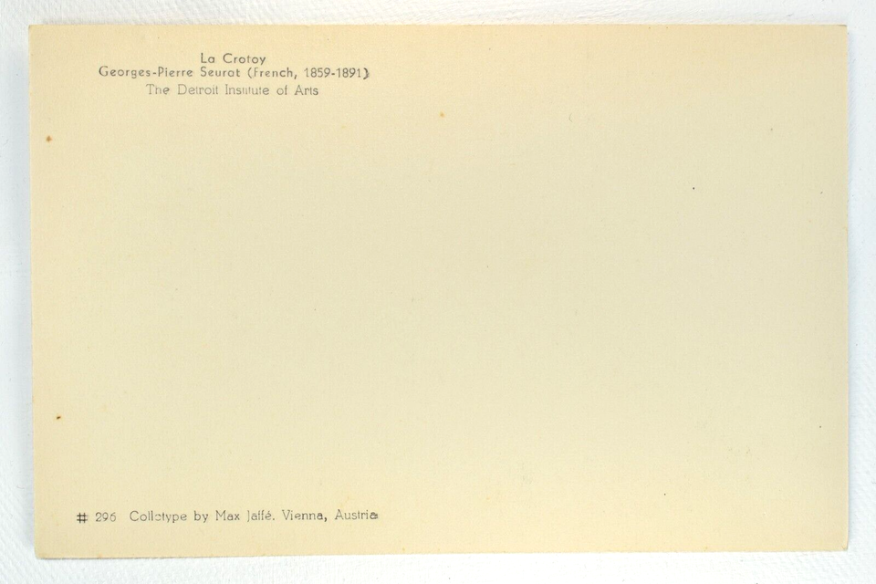 GEORGES-PIERRE SEURAT LA CROTOY COLLOTYPE MAX JAFFE MUSEUM POSTCARD ...