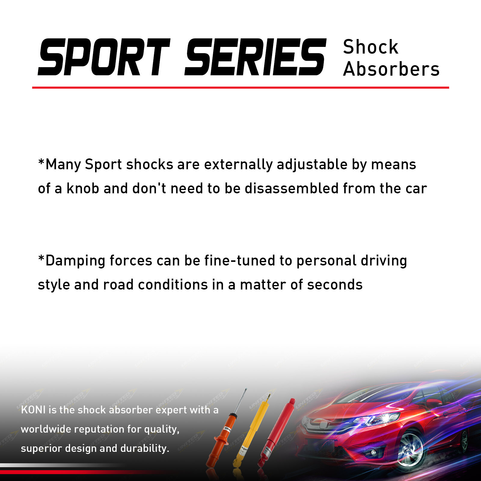 2 x Front KONI Sport Adj Shock Absorbers for Mercedes C CLC CLK-Class ...