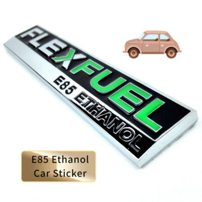 2x Metal Chrome Flex Fuel E85 Ethanol Car Trunk Rear Emblem Badge Decal ...