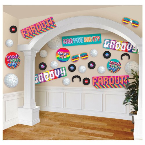 30pc Birthday Party Decoration Kit Groovy DISCO 60s 70's Party HIPPIE ...
