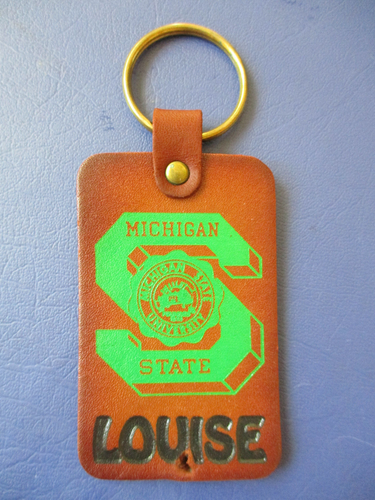 Michigan State University Spartans Leather Keychain Louise * | eBay