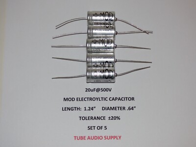 MOD Electrolytic capacitor 20uF@500volt axial SET OF 5 | eBay