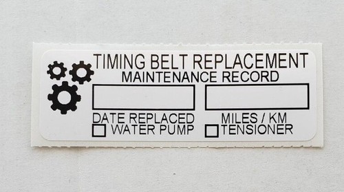 Qty 10 Timing Belt Water Pump Tensioner Service Polyester Sticker Label ...