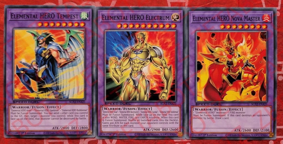 YUGIOH Elemental Hero Deck 47 Cards Evil Hero *Tempest* Honest *Neos ...