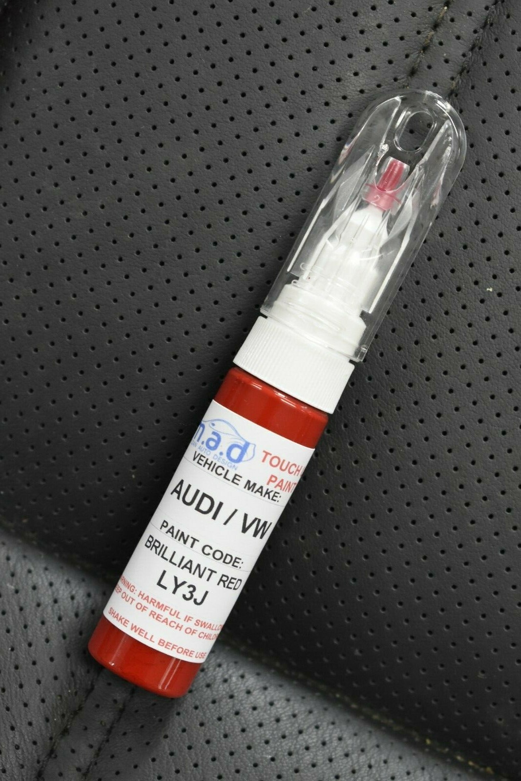 AUDI BRILLIANT RED LY3J TOUCH UP PEN BOTTLE BRUSH REPAIR PAINT CHIP ...