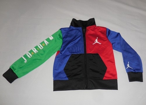 Nike Air Jordan Zip-up Sweater Blue, Green, Red Color block Jump man 2T ...
